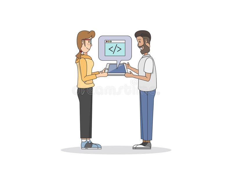 Java programmers workplace stock vector. Illustration of compiler ...