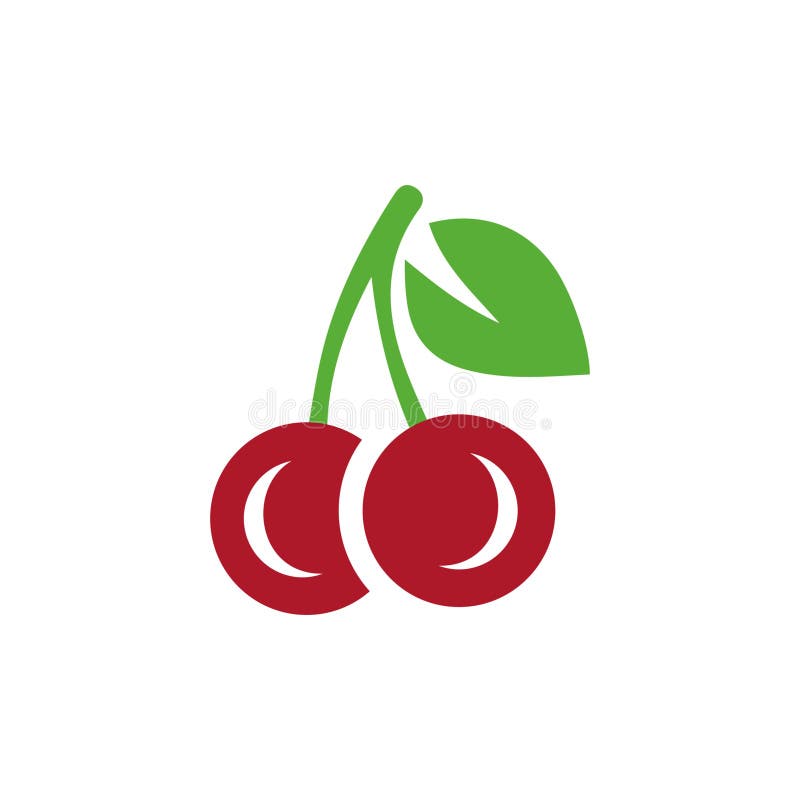 Illustration of Two Red Cherries, Cherry Vector Icon Stock Vector ...