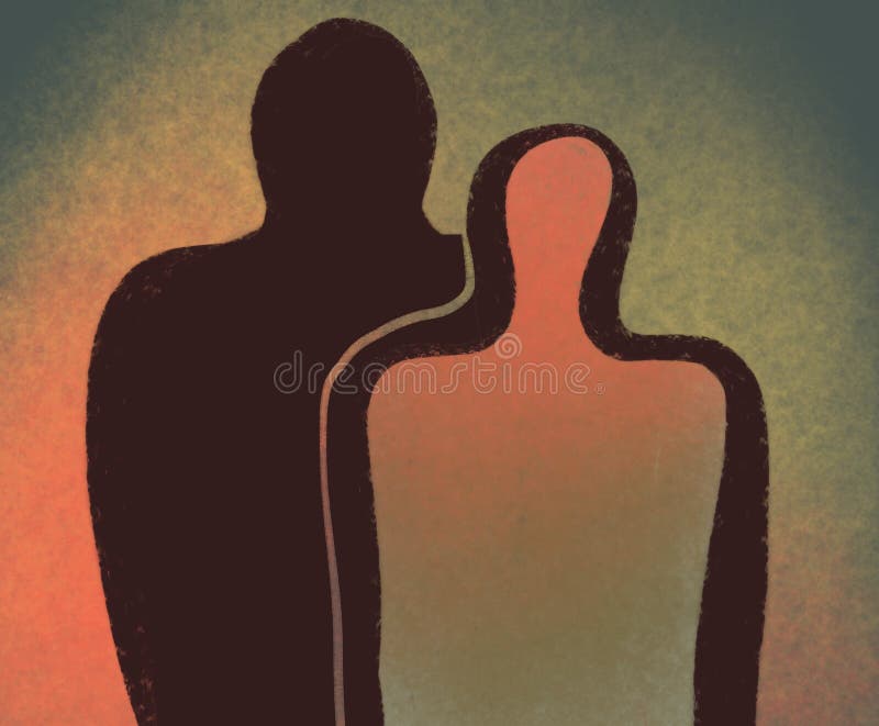 Illustration of Two Silhouettes. Stylized People, Abstract, Different ...
