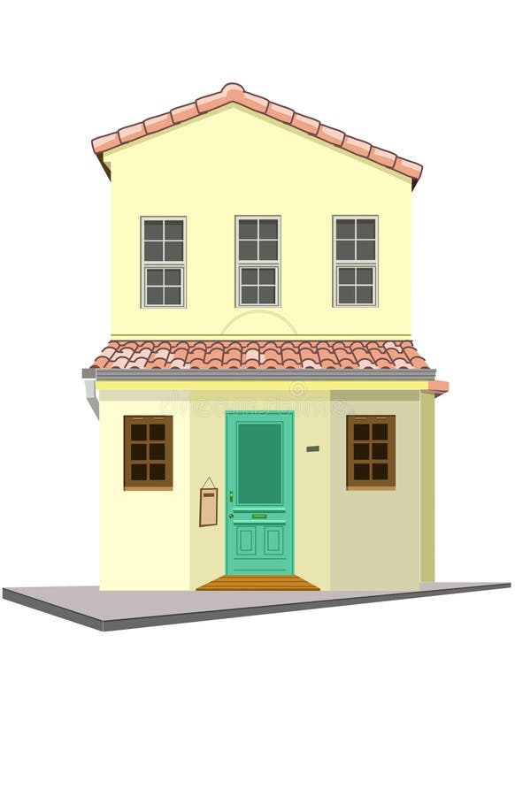 Old Yellow House Hand Drawn Watercolor Illustration Stock Illustration ...