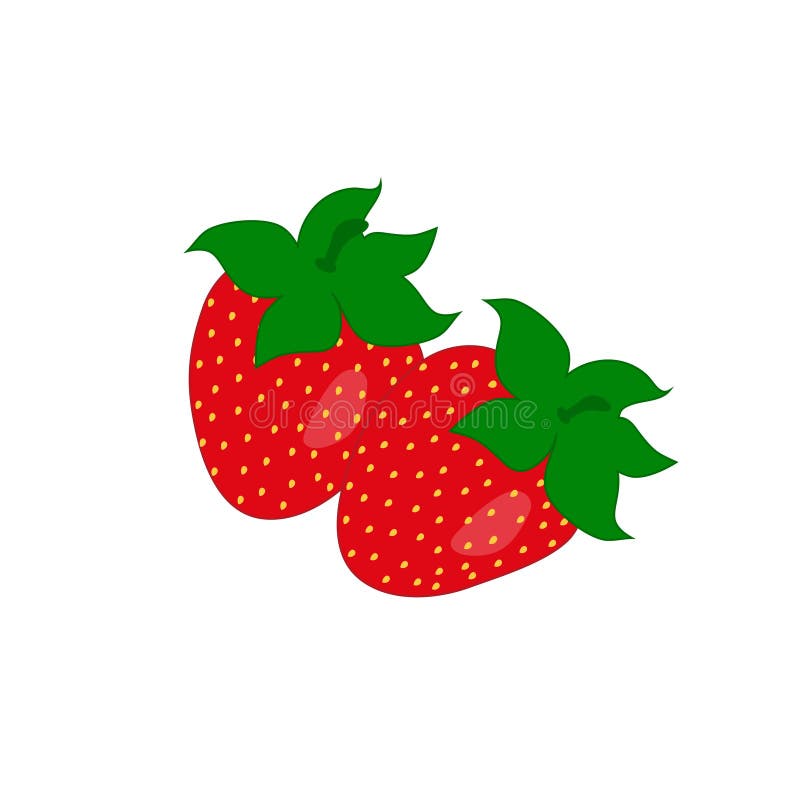 Illustration with Two Strawberry Vector Icon Stock Vector ...