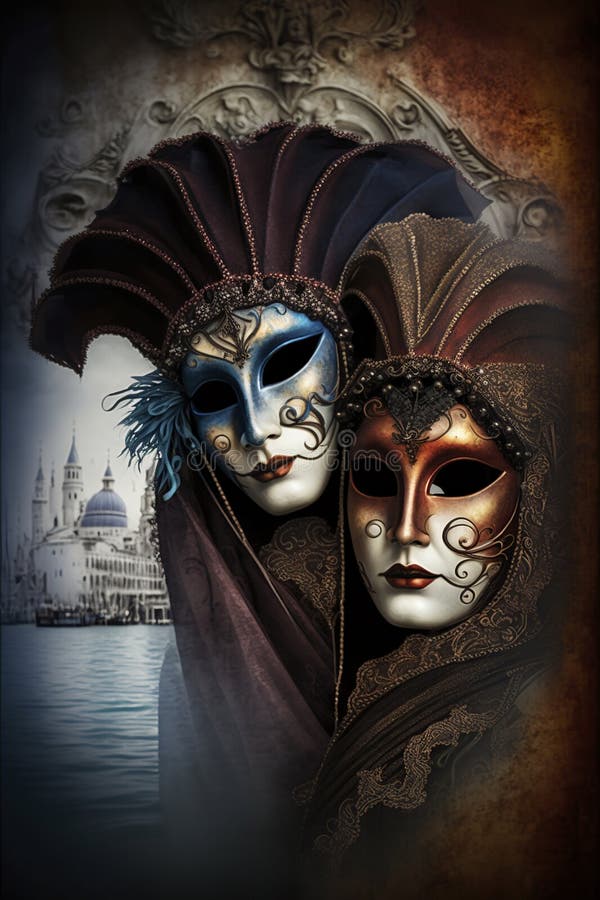 Two Venetian Mask Stock Illustrations – 156 Two Venetian Mask Stock ...