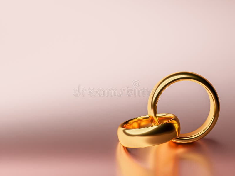 Illustration of Two Wedding Gold Rings with Blank Background. Unity ...