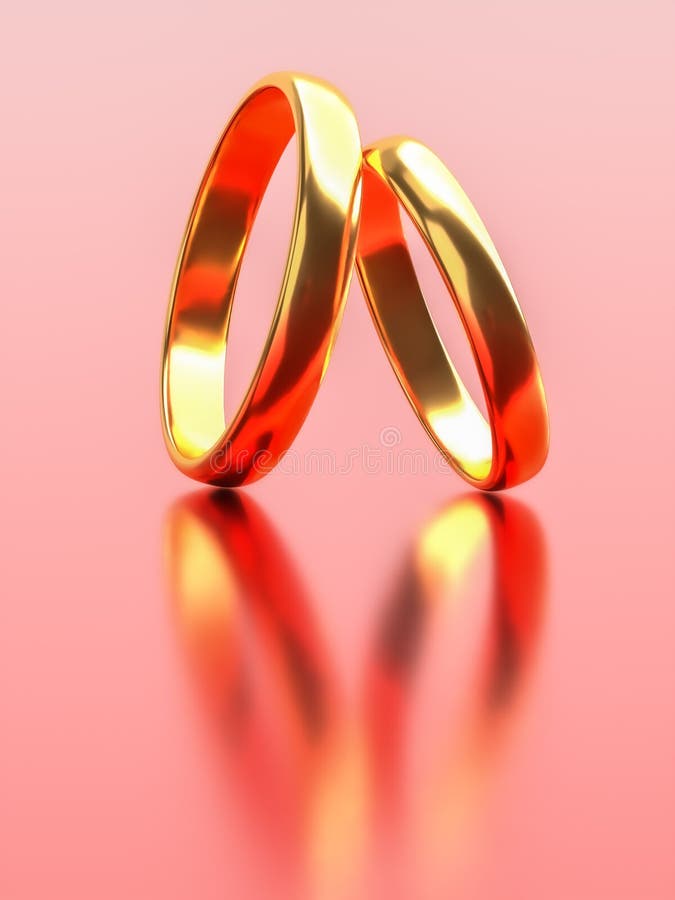 Illustration of Two Wedding Gold Rings. Unity Concepts Stock ...