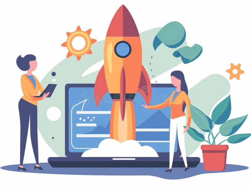 Launching Innovation stock image. Image of women, launch - 315623207