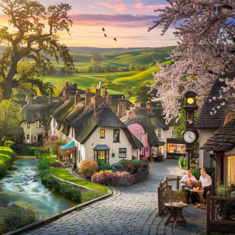 Illustration of Typical Indian Village between Palm Trees, AI Generated ...