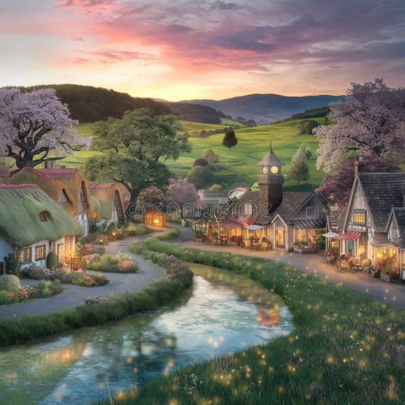 Illustration of Typical Indian Village between Palm Trees, AI Generated ...