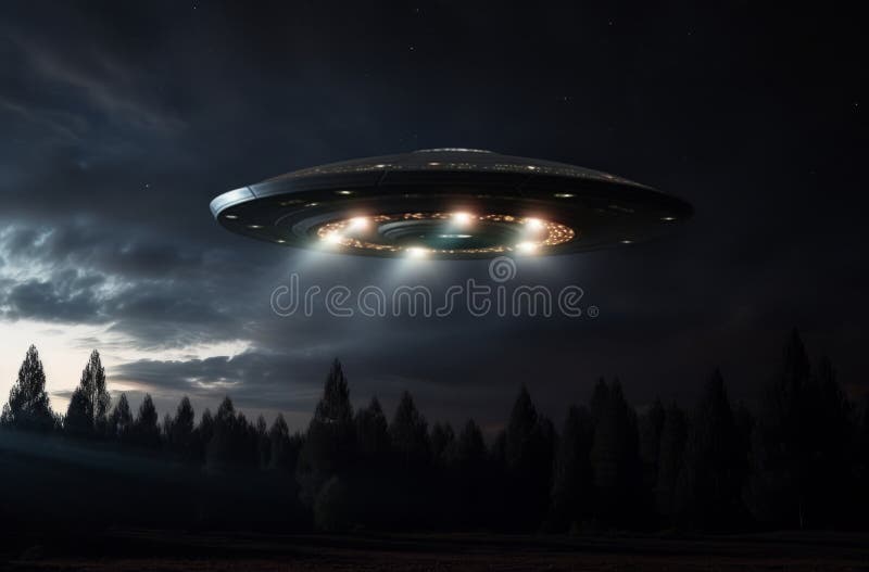 Unidentified Flying Object in Night Sky Stock Image - Image of ...