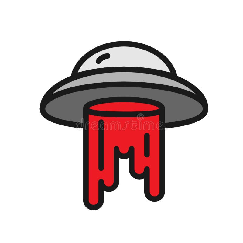 Illustration of Ufo with Red Rays Stock Illustration - Illustration of ...