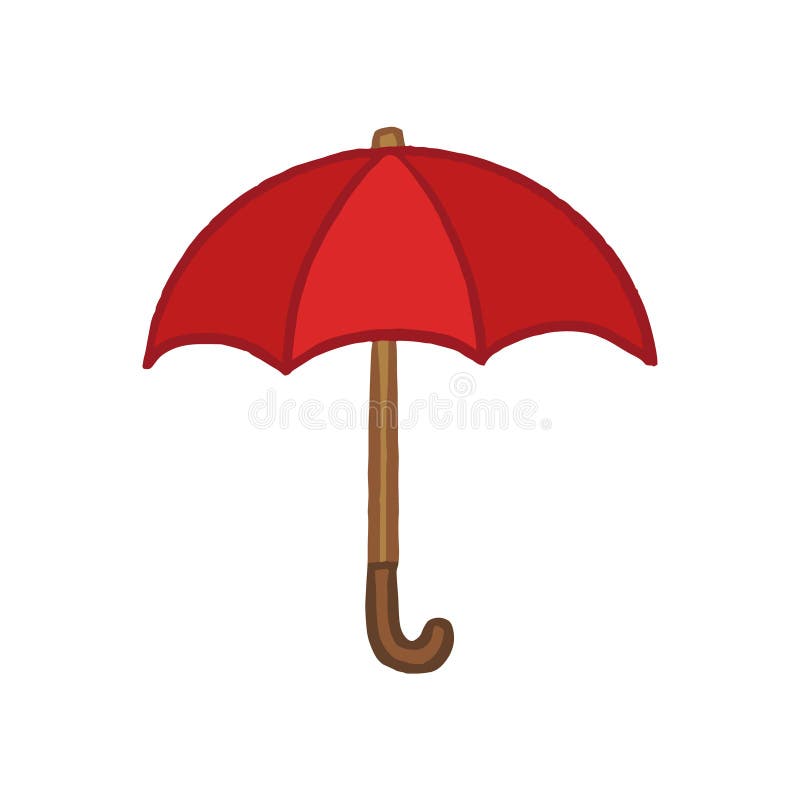 Vector Illustration Of Umbrella In Colored Hand Drawn Style Stock
