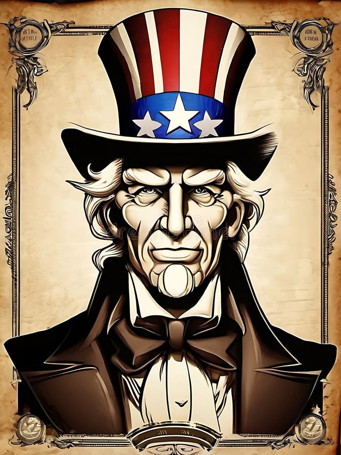 Uncle Sam Illustration Powerful Portrait Stock Illustration ...