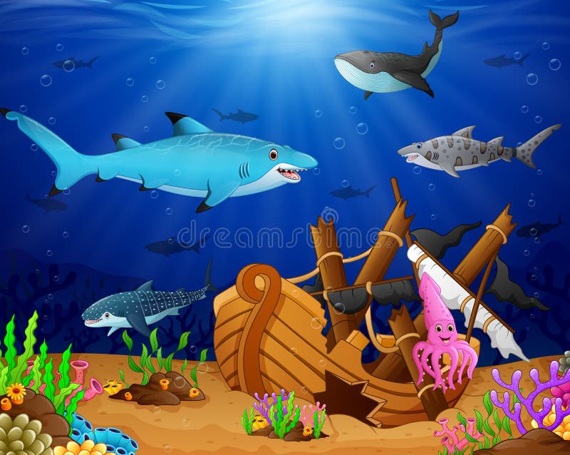 Under the sea background stock vector. Illustration of ocean - 46268207