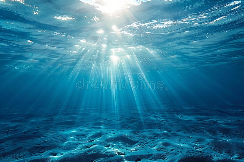 Illustration of Underwater View of the Ocean Floor with Sunlight ...
