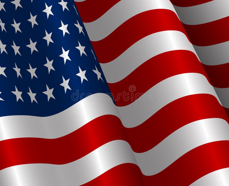 Illustration of United States of America Realistic Flag. Stock Vector ...