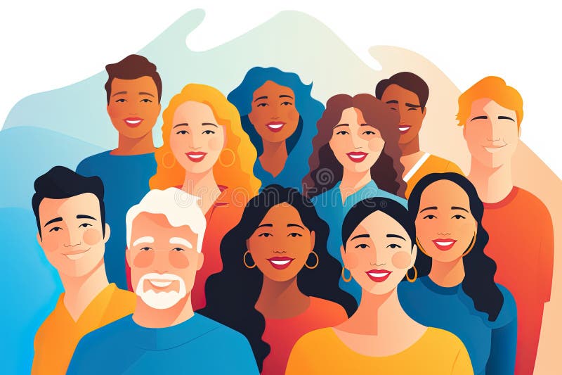 Illustration of Unity and Teamwork Transcend Differences. Unity ...