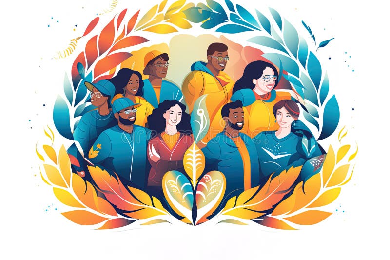Illustration of Unity and Teamwork Transcend Differences. Unity ...