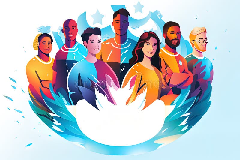 Illustration of Unity and Teamwork Transcend Differences. Unity ...