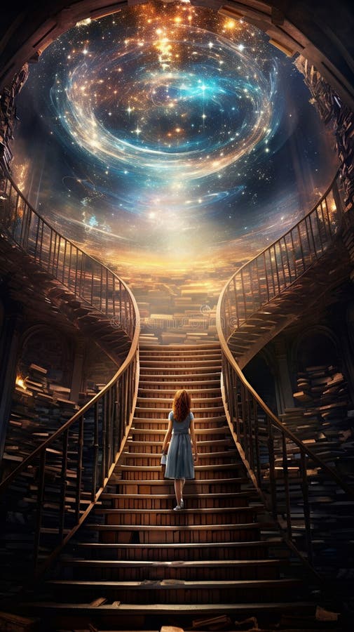Illustration. Universal Library Akashic Chronicles Stock Photo - Image ...