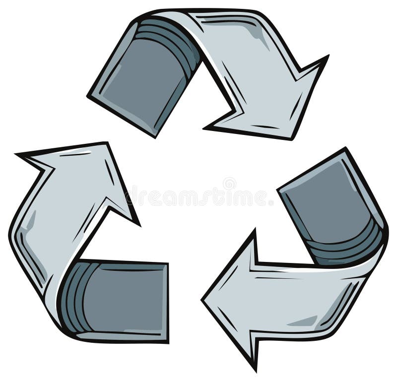 Illustration of the Universal Recycle Symbol with Three Arrows Turning ...