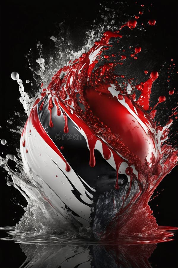 Illustration of a Unreal Engine Water Splash Red and White on a Black ...