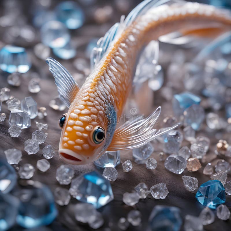 Illustration, an Unusual Gold and Blue Fish Stock Illustration ...