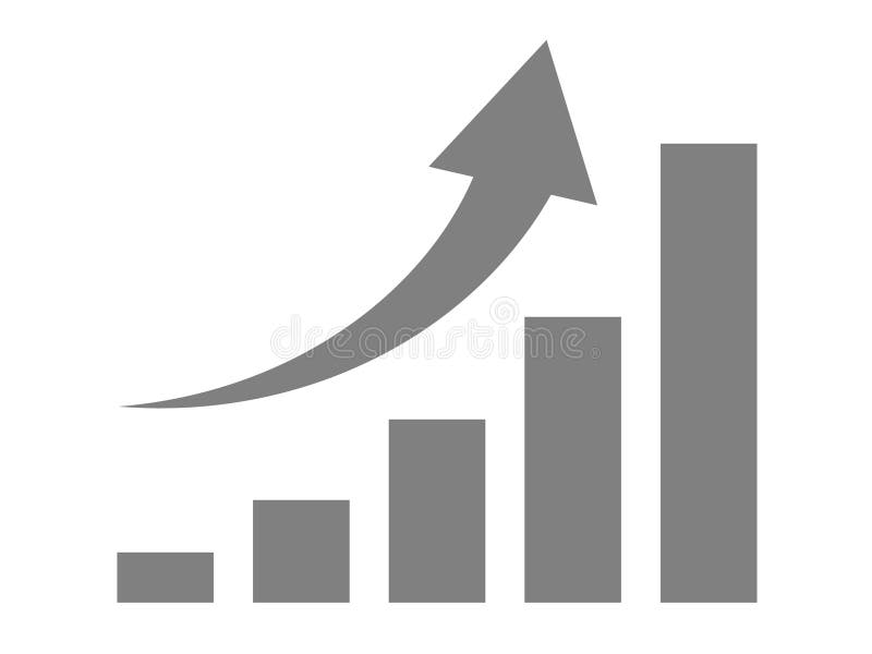 Illustration of an Upward Graph (performance Increase) Icon Stock ...