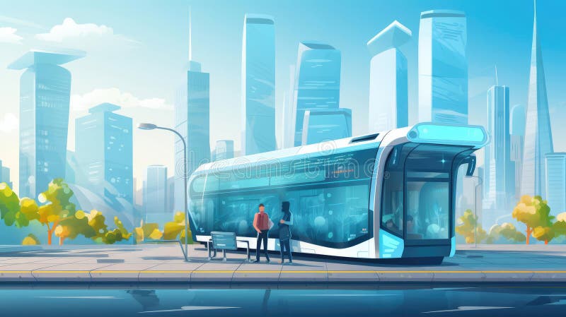 Illustration of the Urban Transport of the Future Stock Illustration ...