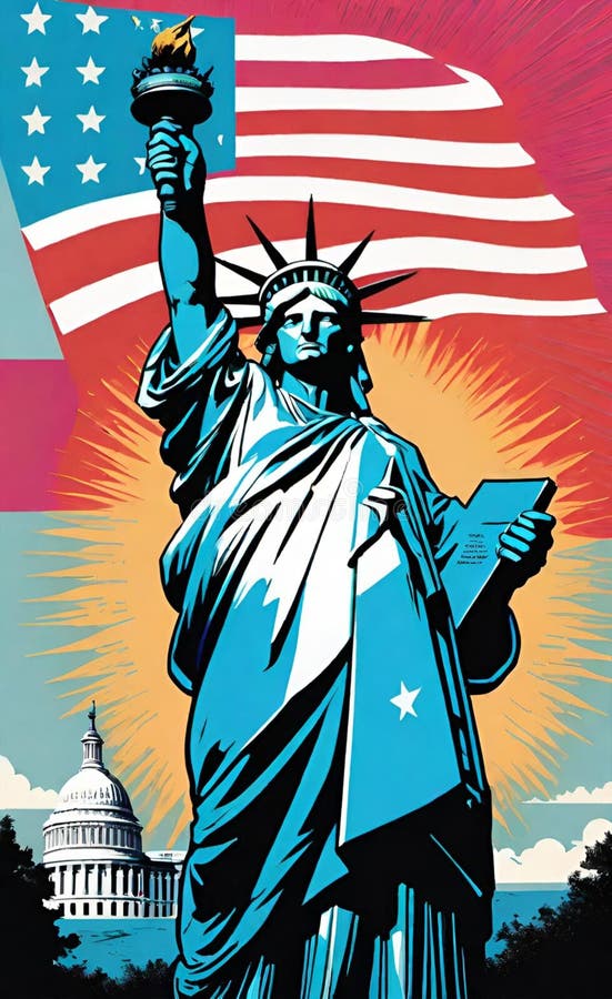 Illustration of the US Declaration of Independence Stock Illustration ...