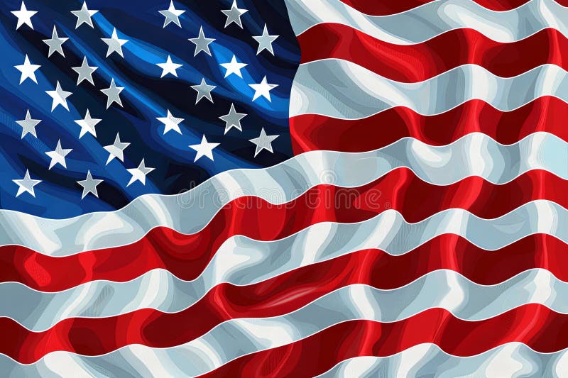 Illustration of the USA National Flag Generative AI Stock Illustration ...