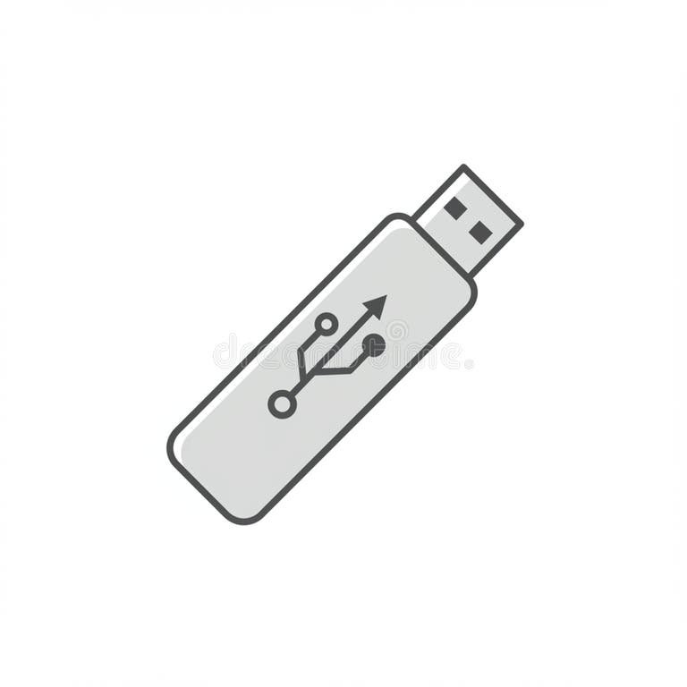 Illustration of a USB Flash Drive with a Simplistic Design. the Drive ...