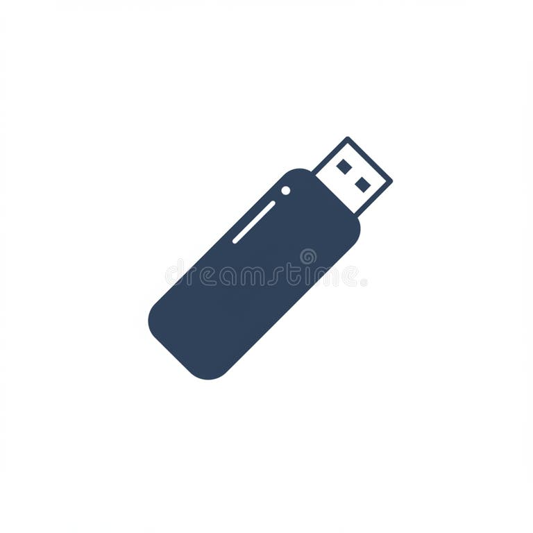 Illustration of a USB Flash Drive with a Simplistic Design. it Features ...