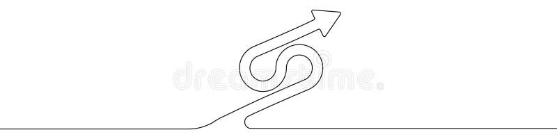 Arrow Line Continuous Drawing Vector. One Line Arrow Vector Background ...