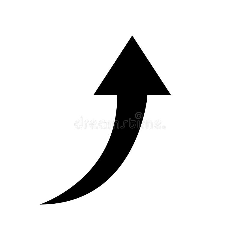 Arrow Indicating Direction. Up Arrow Direction Vector Icon. Curved ...