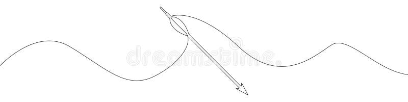 Arrow Line Continuous Drawing Vector. One Line Arrow Vector Background ...