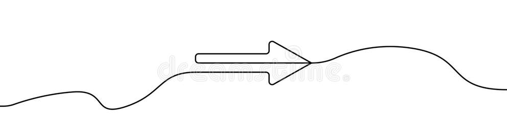 Arrow Pointing Right, Line Continuous Drawing Vector. One Line Arrow ...