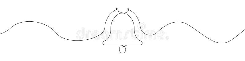 Bell Line Continuous Drawing Vector. One Line Bell Vector Background ...