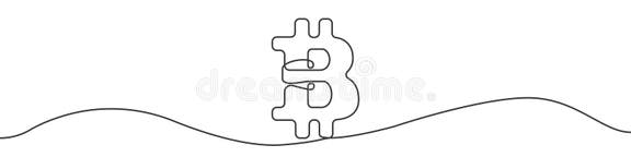 Bitcoin Line Continuous Drawing Vector. One Line Bitcoin Vector ...