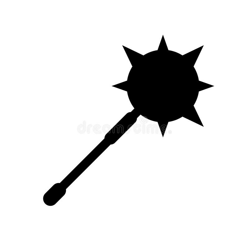Black Mace Vector Icon. Kind of Ancient Weapon Mace Vector. Simple ...