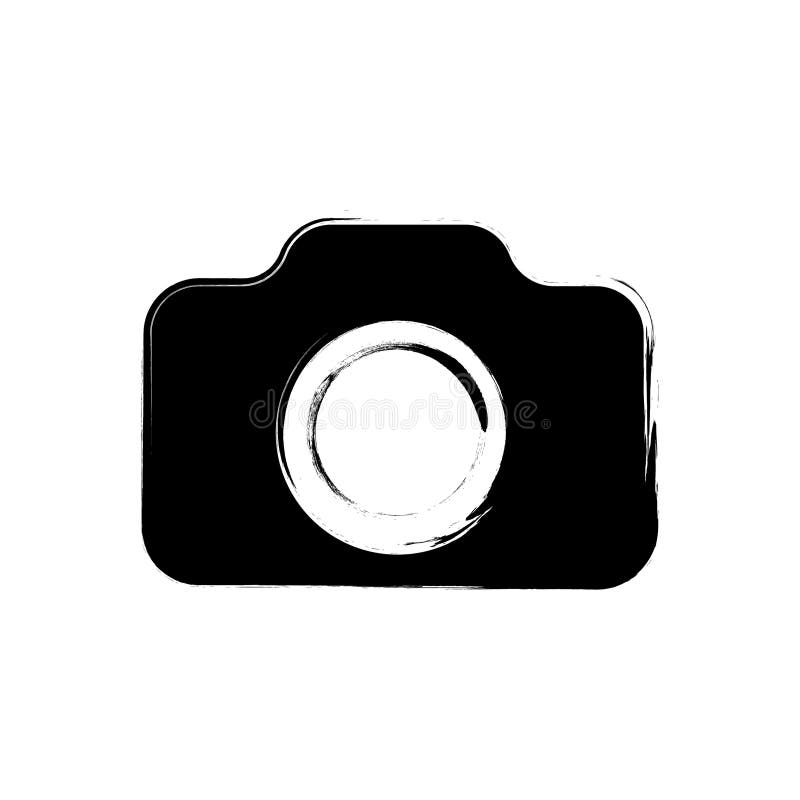 Camera Icon in Grunge Style. Camera Vector Icon in Flat Style. Icon ...