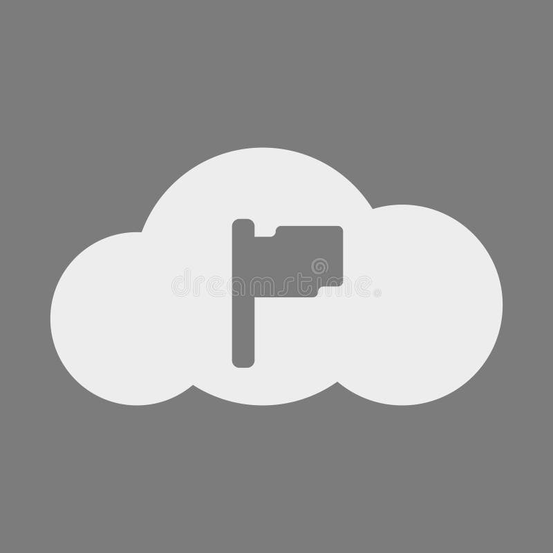 Cloud Flag Vector Icon. Cloud Flag Icon on Gray Background Vector ...