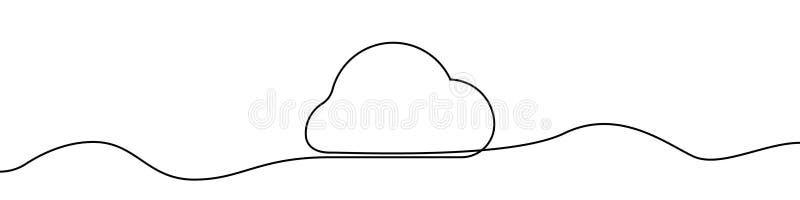 Cloud Line Continuous Drawing Vector. One Line Cloud Vector Background ...