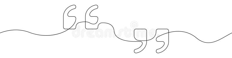 Comma, Quote Sign Line Continuous Drawing Vector. One Line Comma, Quote ...