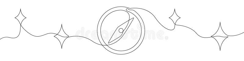 Compass Continuous Drawn Line Continuous Icon. a Black Compass is Drawn ...
