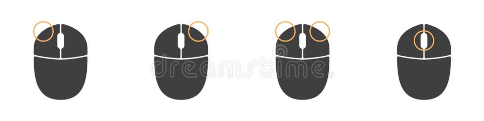 Computer Mouse Icons Vector. Left and Right Click Vector. Icons Set of ...