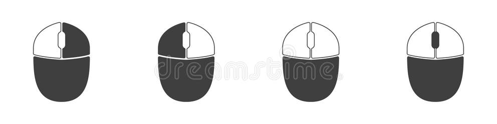 Computer Mouse Icons Vector. Left and Right Click Vector. Icons Set of ...