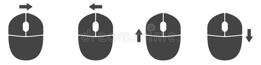 Computer Mouse Icons Vector. Left and Right Click Vector. Icons Set of ...