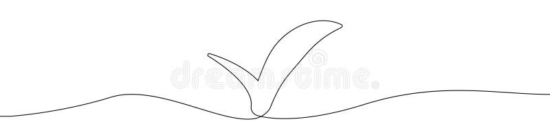 Continuous Line Drawing of Check Mark Voting Vector. Voting and ...