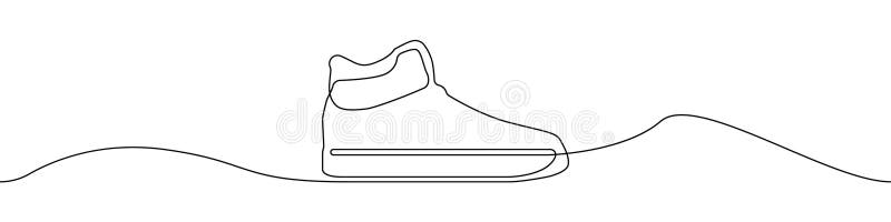 Continuous One Line Drawing of Sneakers Vector. Shoe Line Icon Sneaker ...