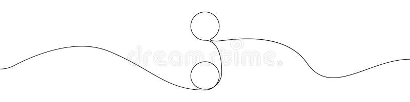 Continuous Single Line Drawing of Two Dots Vector. Colon Punctuation ...