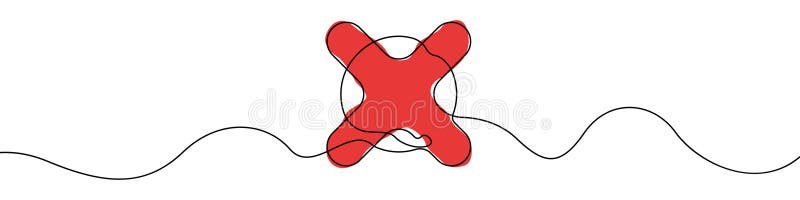 Cross One Line Drawing Vector. Choice Continuous Line Drawing Vector ...